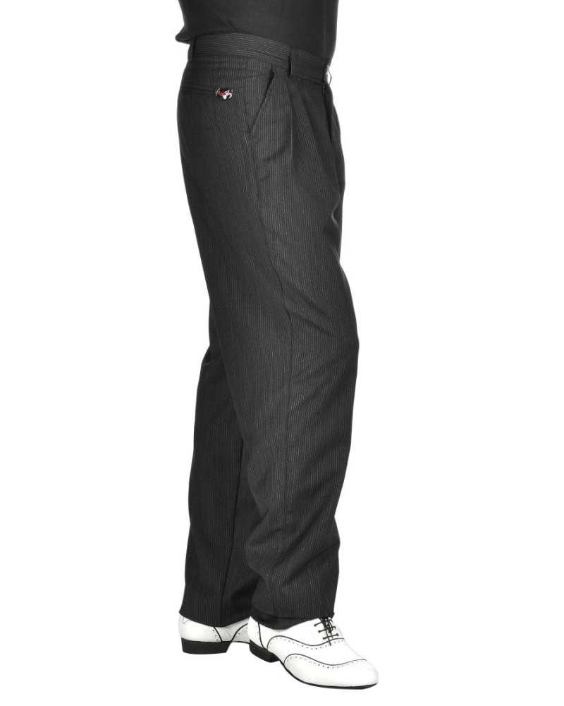 Men's Trousers Tom Mod. 04 Option 10 Black Pinstripe color| Rossaspina ...